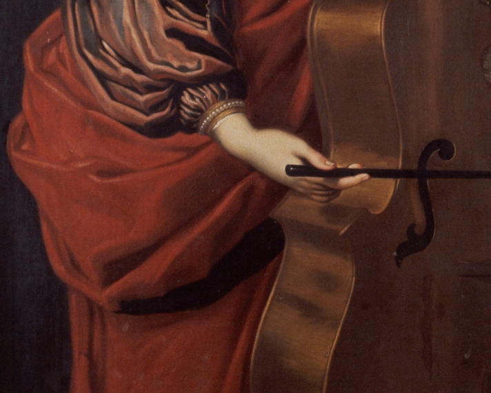 Sainte Cécile avec un ange tenant une partition musicale d’après le ...