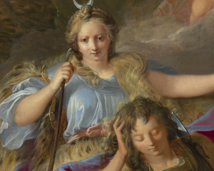 Endymion endormi sur les genoux de Diane par Nicolas Bertin